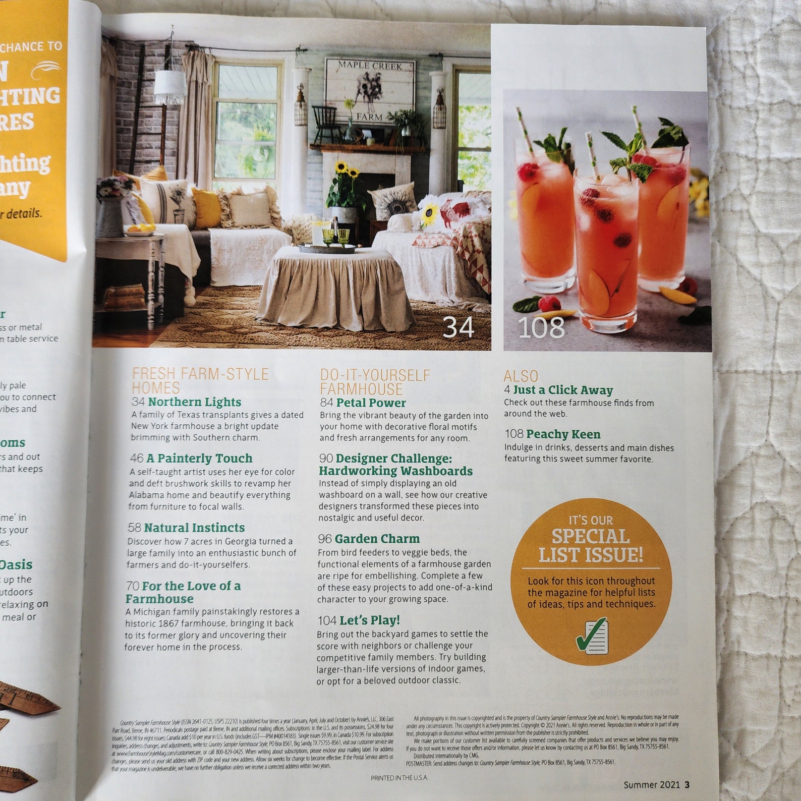 Country Sampler Farmhouse Style Magazine Summer 2021 (used) - Etsy