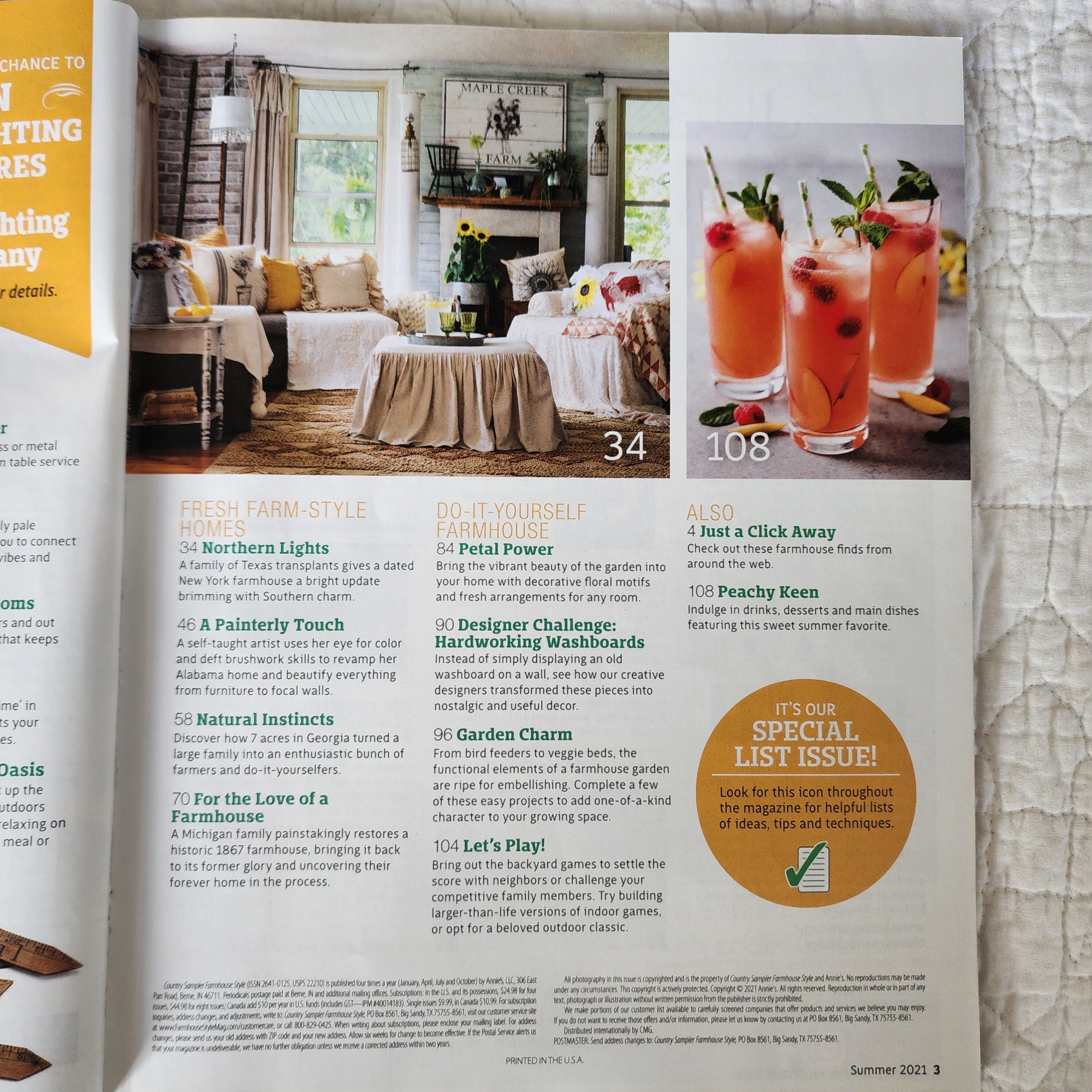 Country Sampler Farmhouse Style Magazine Summer 2021 (used) - Etsy