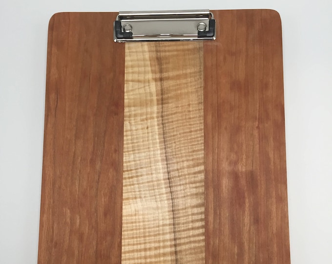 Handmade Cherry and Curly Maple Wood Clipboard - Etsy