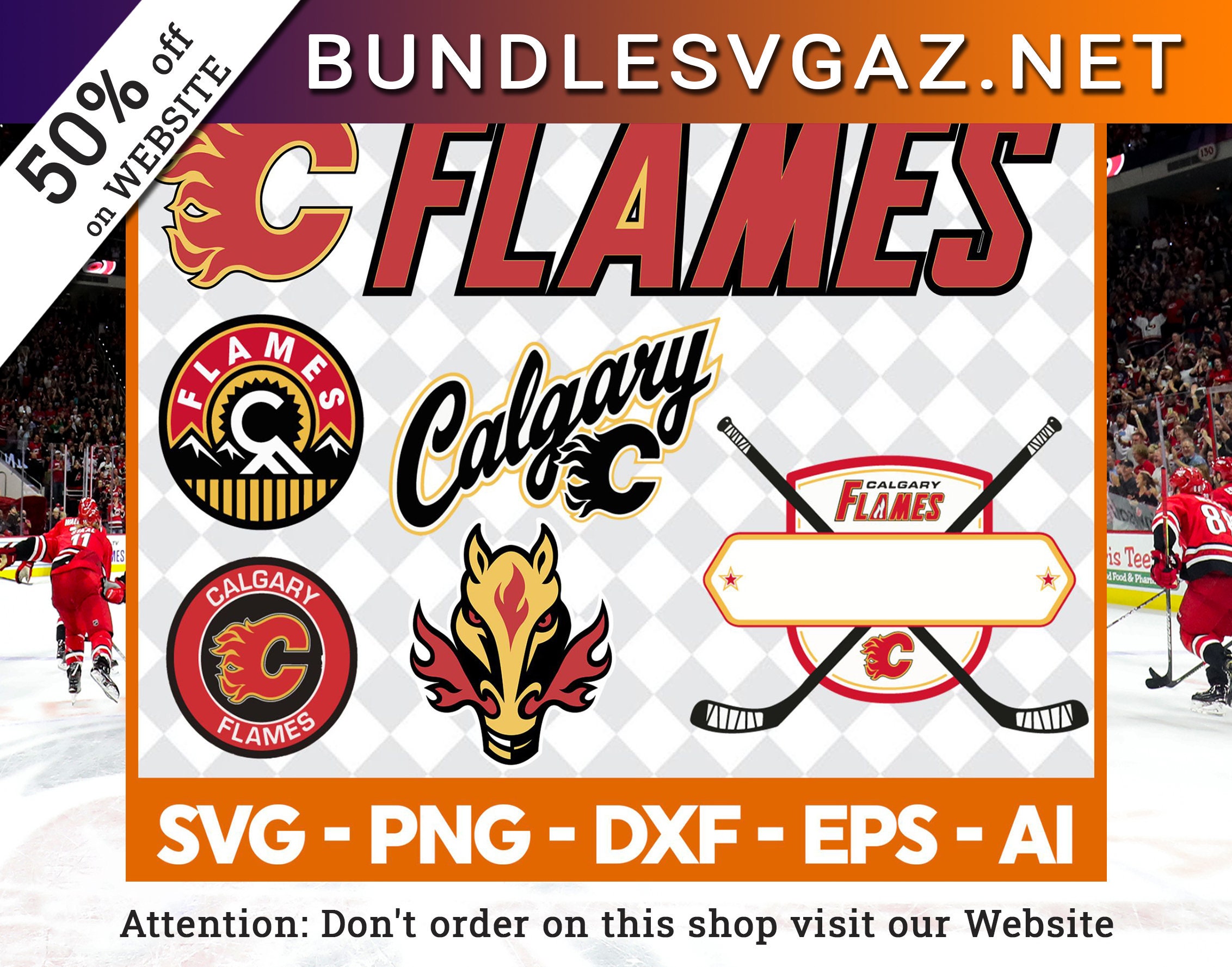 Calgary Svg Flames Svg Clipart Bundle Cutting File Sport | Etsy