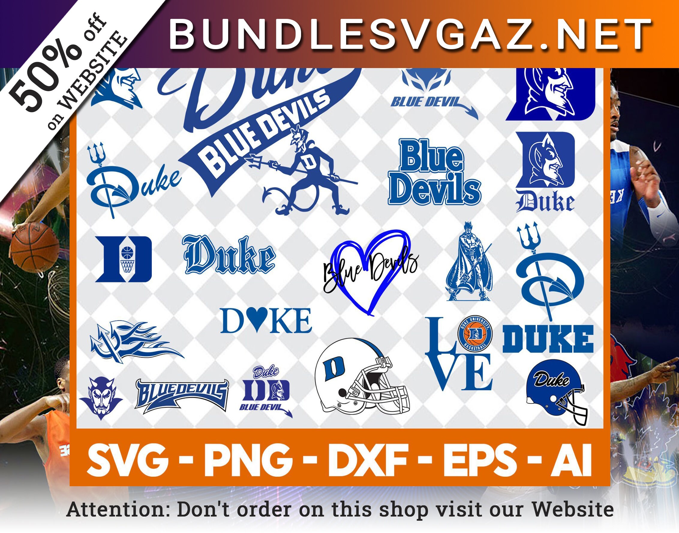 Duke Svg Blue Devils Svg Clipart Bundle Cutting File Sport | Etsy