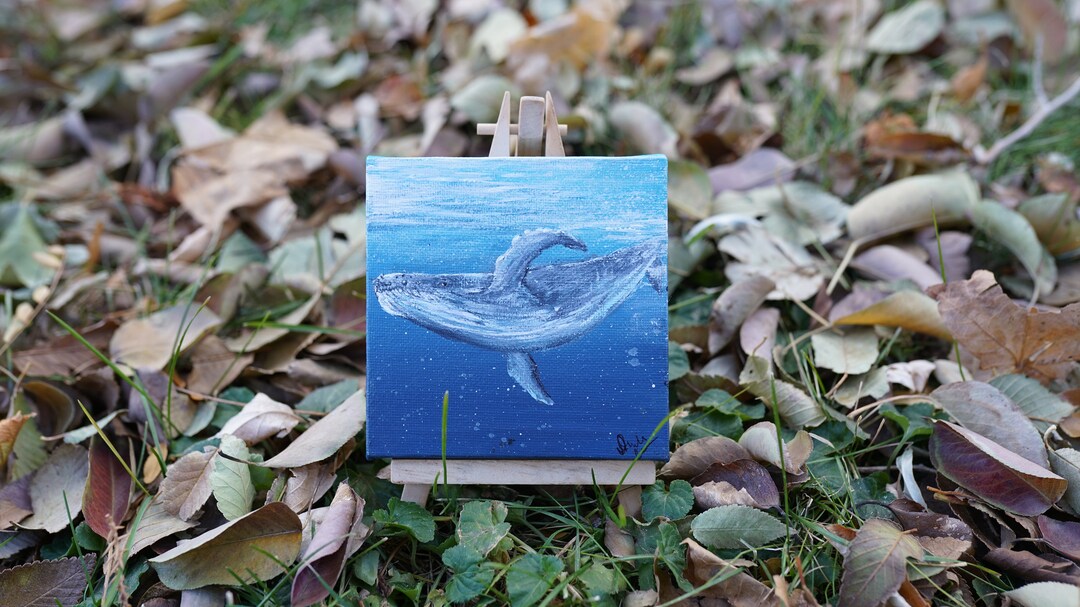 Mini Humpback Whale Painting Humpback Whale Art // Gifts - Etsy