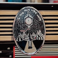 Circus Tent With Red Glitter Dangle Admit One Ticket Enamel Pin, Under ...