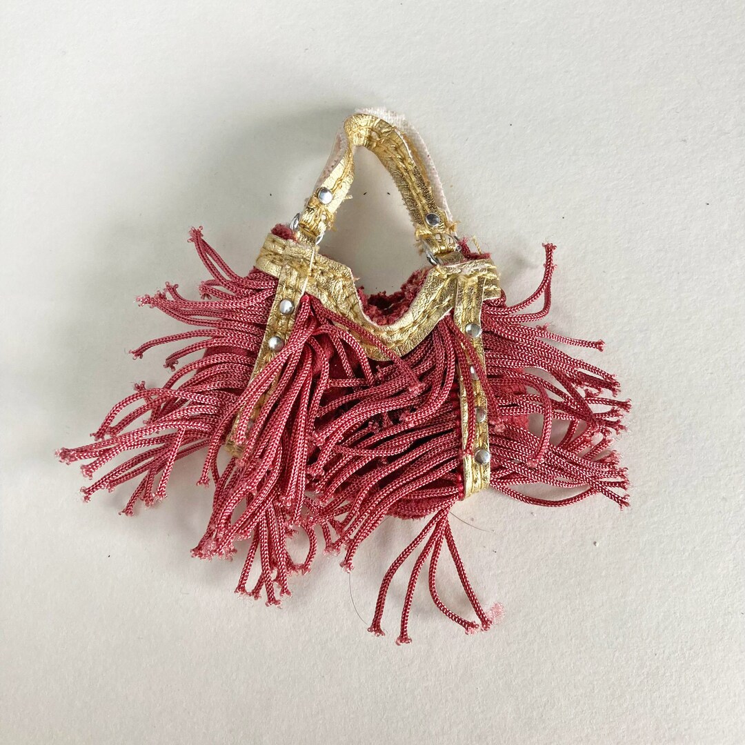 Vintage Bratz Fringe Purse With Gold Trim , Bratz Doll Purse, Doll Bag ...