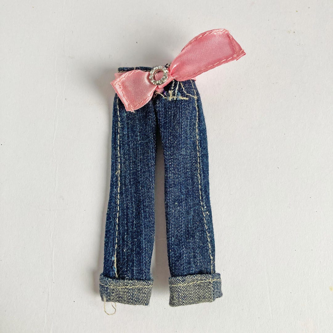 Bratz Doll: Denim Jeans With Pink Bow Belt - Etsy