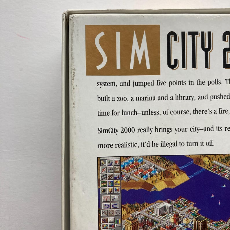 Vintage 1993 Simcity 2000 PC Game: Maxis Big Box Edition With Manuals ...
