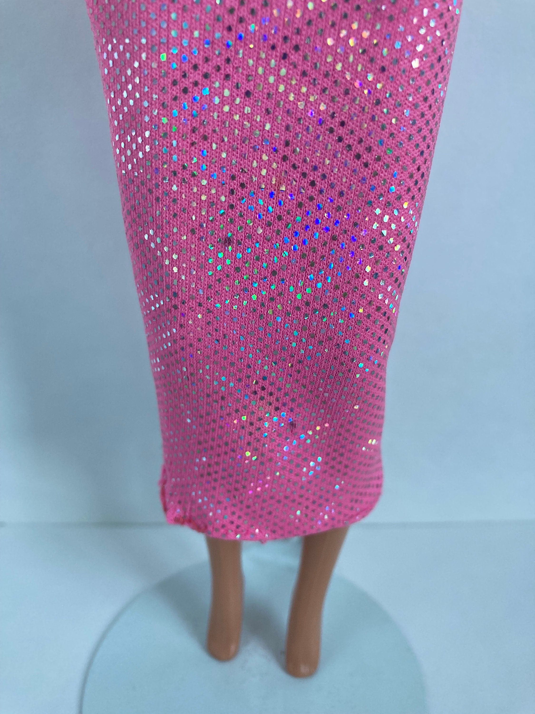 1999 Cool Clips Barbie Pink Dress With Flowers Removed, Vintage Mattel ...