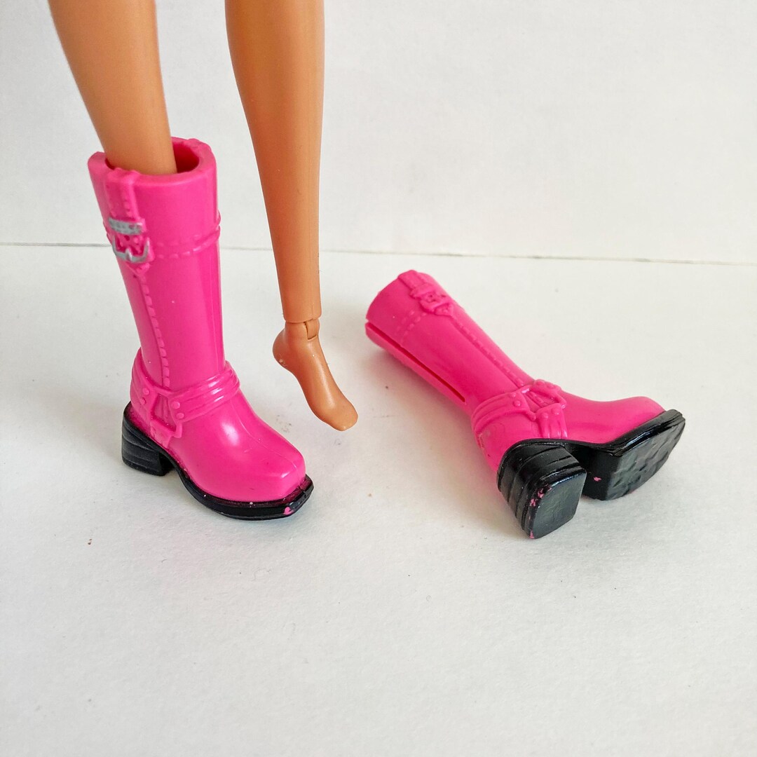 Vintage Pink Barbie Chunky Boots, Vintage Barbie Doll Accessories 90s ...