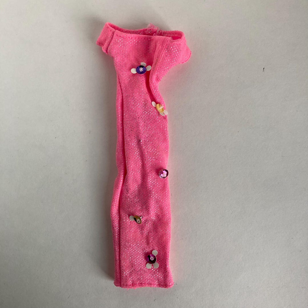 1999 Cool Clips Barbie Pink Dress With Flowers, Vintage Mattel, for ...