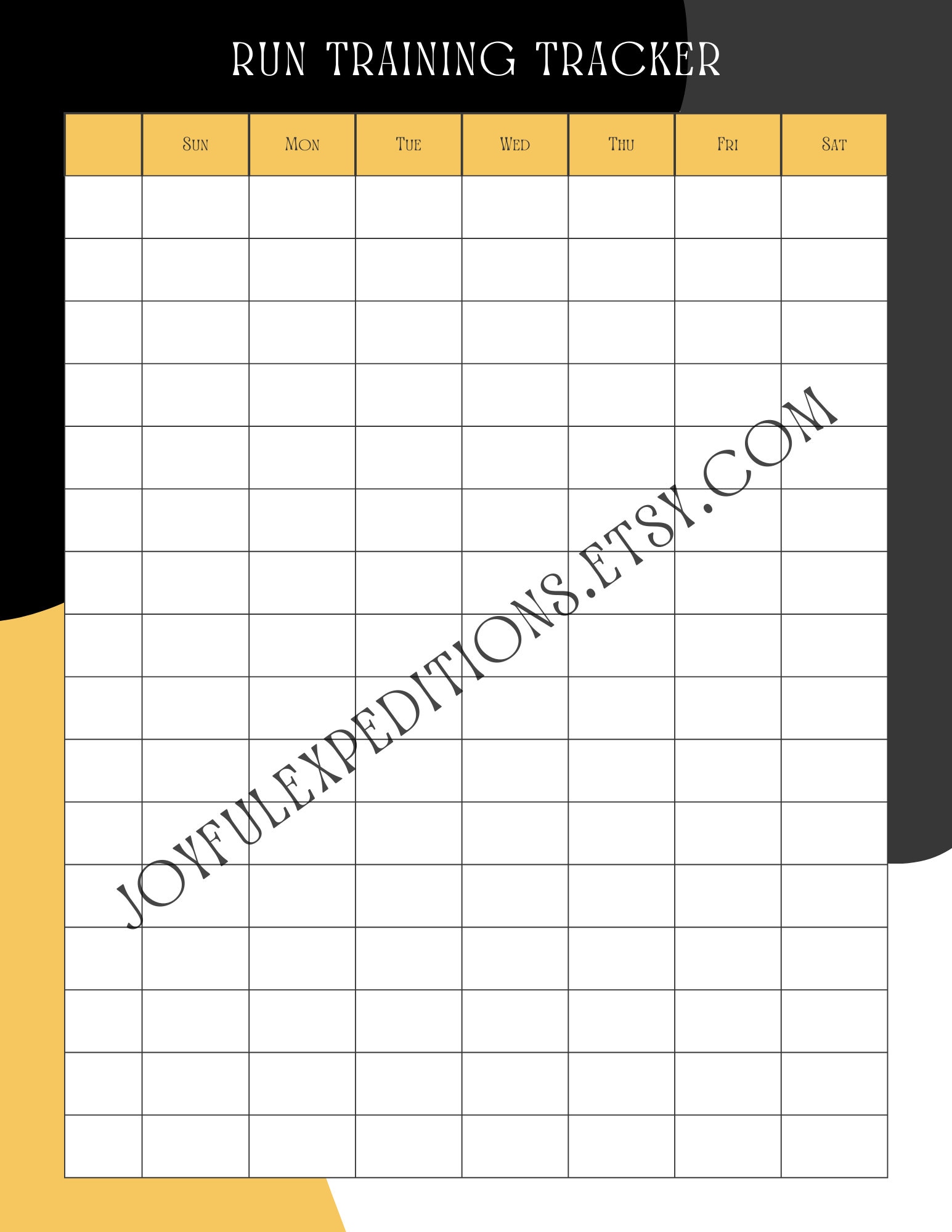 Mountain Run Tracker 16 Week, PNG and PDF Instant Download Printable ...