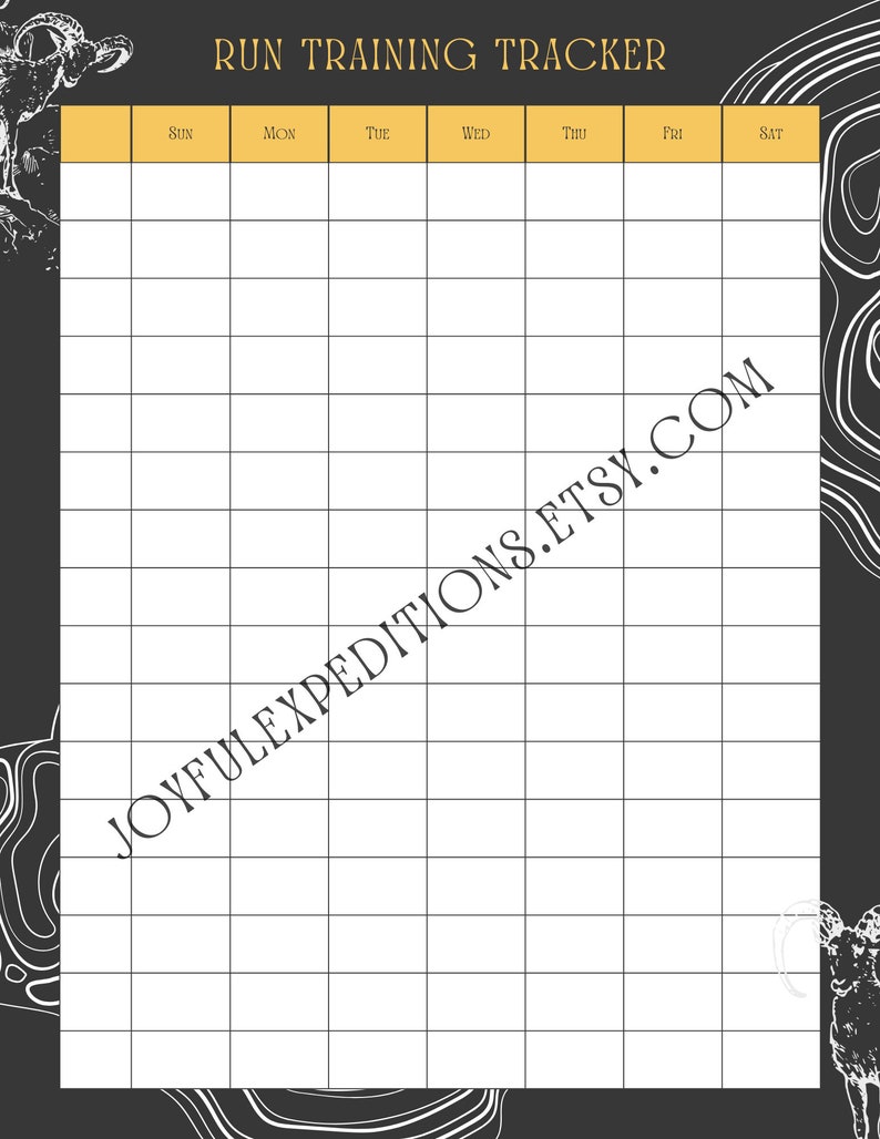 Mountain Run Tracker 16 Week, PNG and PDF Instant Download Printable ...