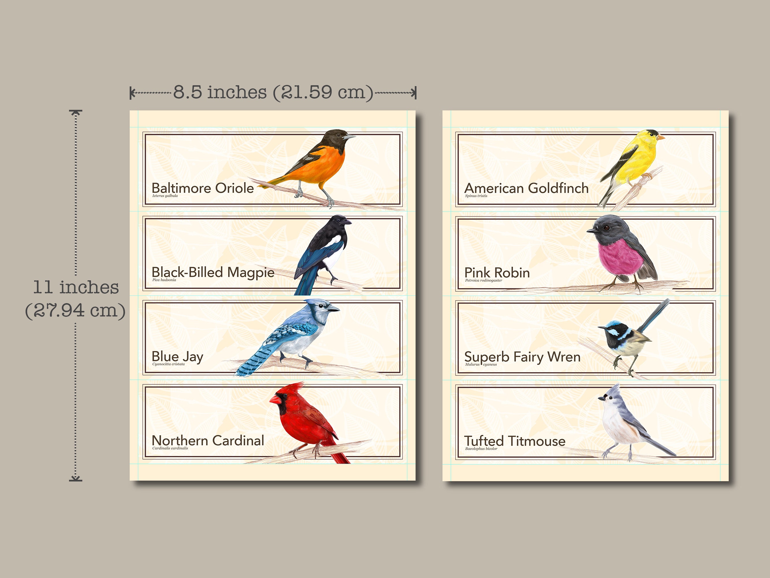 PRINTABLE BOOKMARKS, Bird Bookmark, Digital Bookmark, Printable Birds ...