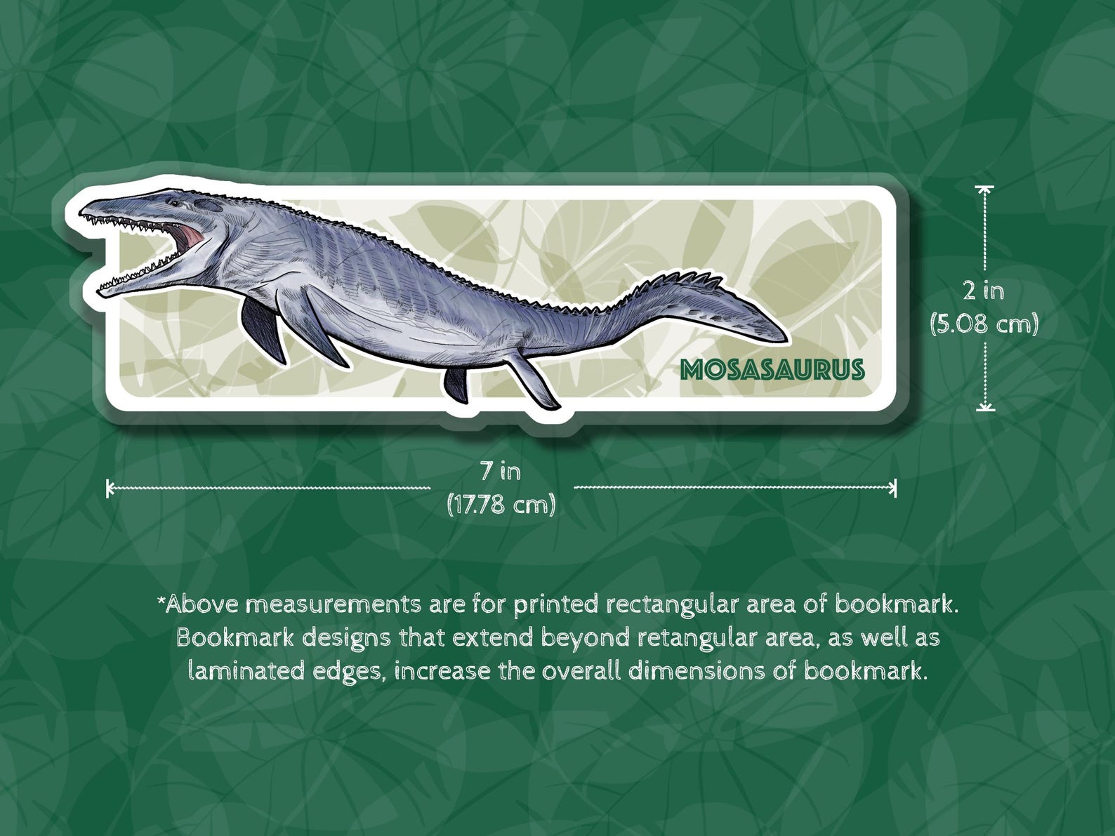 MOSASAURUS DINOSAUR BOOKMARK for Kids Dinosaur Gift for Bookworms, Gift ...