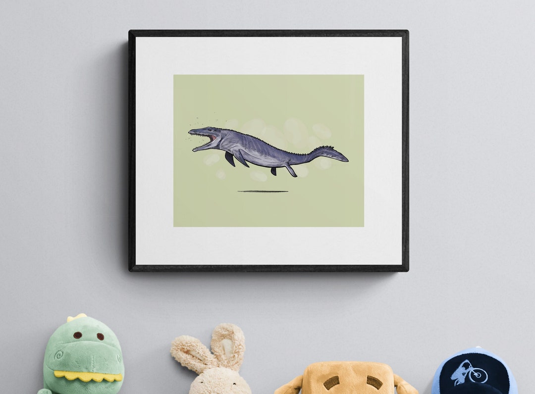 MOSASAURUS Dinosaur ART PRINT, Classroom Art, Classroom Decor, Kids ...
