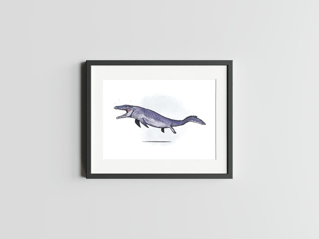 MOSASAURUS 5x7 DINOSAUR Art Print Home Decor of Dinosaur Artwork for ...