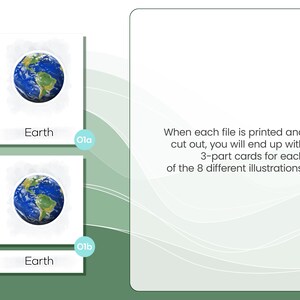 Montessori Nomenclature Cards ILLUSTRATED PLANETS, Montessori Materials ...