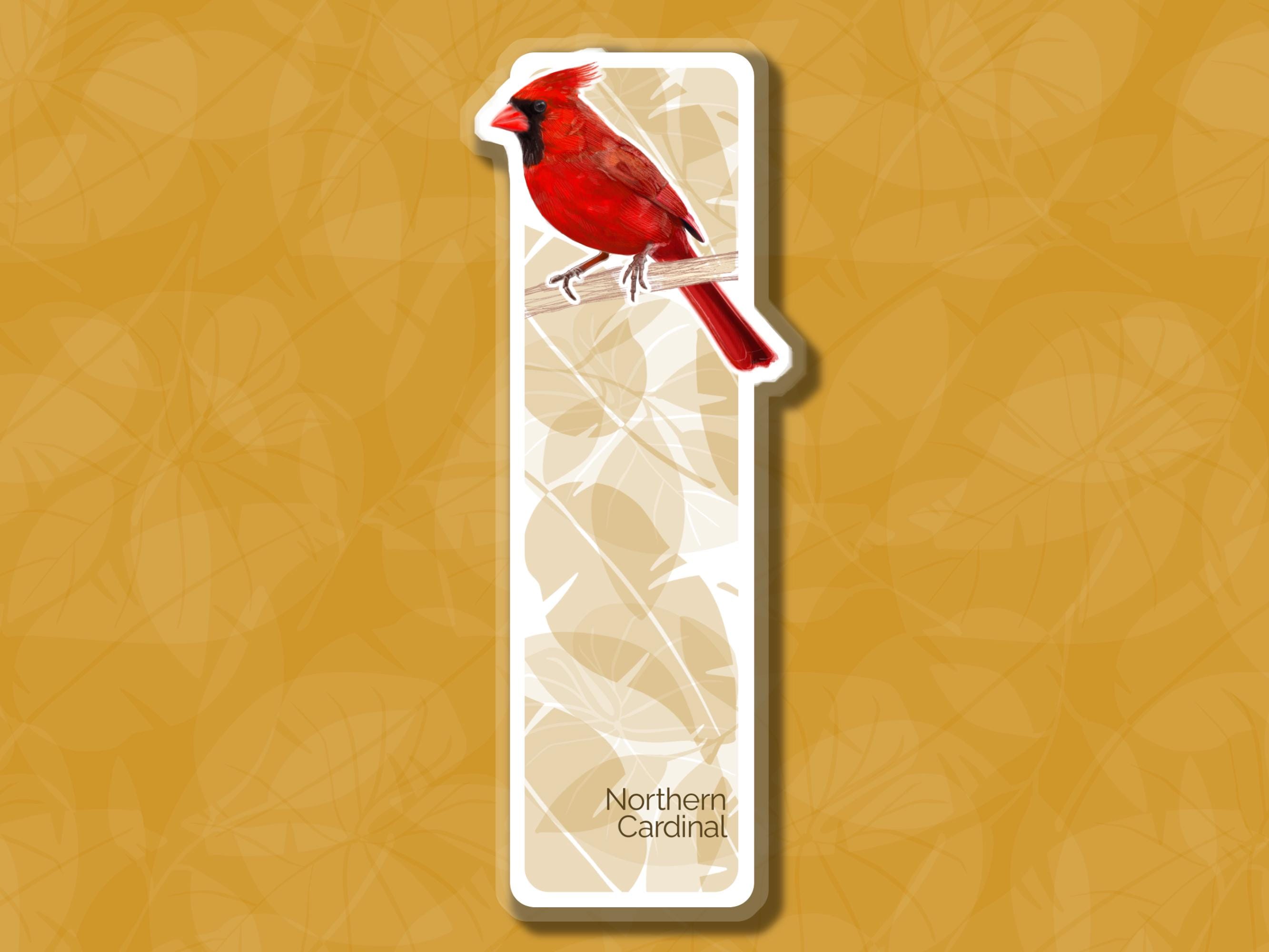 NORTHERN CARDINAL Bird BOOKMARK for Kids Bird Gift for Bookworms, Gift ...