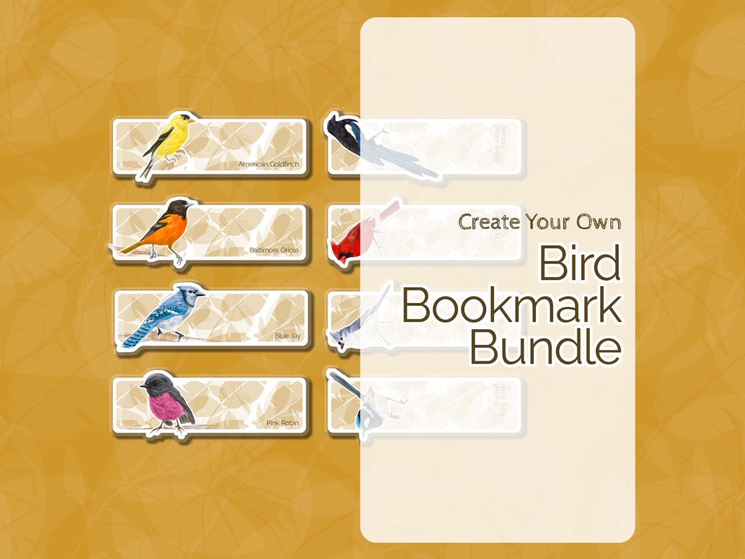 BIRD BOOKMARK BUNDLE for Kids Bird Gift for Nerds Bookmark for Bird ...
