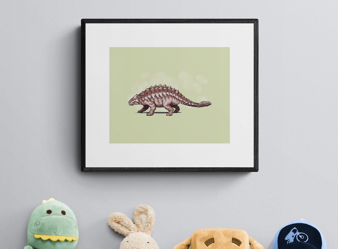 ANKYLOSAURUS Dinosaur ART PRINT, Classroom Decor, Dinosaur Poster, Kids ...