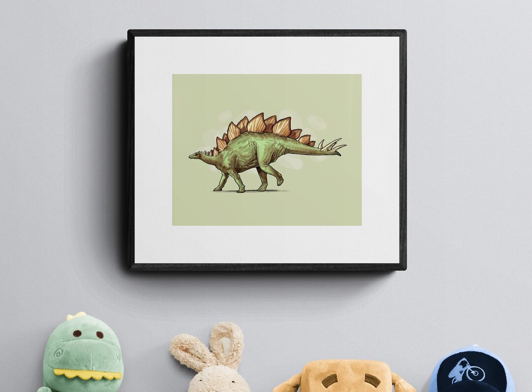 STEGOSAURUS ART PRINT, Dinosaur Art Print, Classroom Decor, Stegosaurus ...