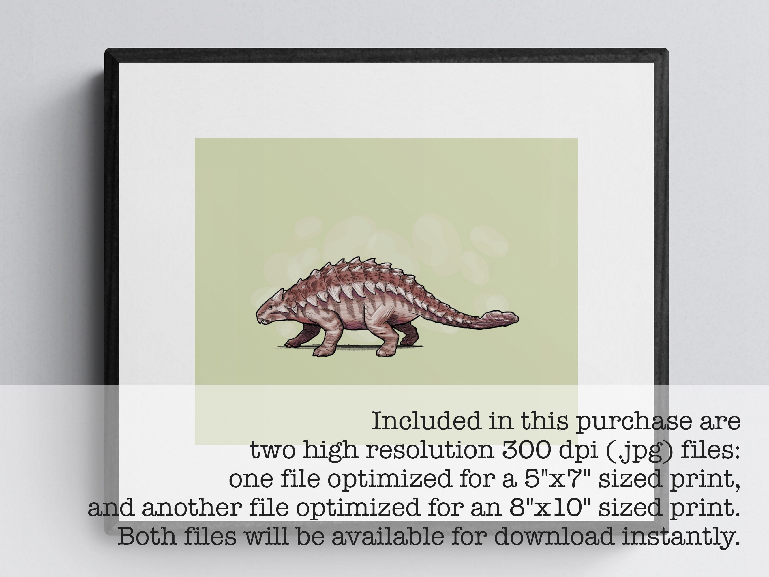 ANKYLOSAURUS Dinosaur Print, Printable Art Print, Digital Art Print ...