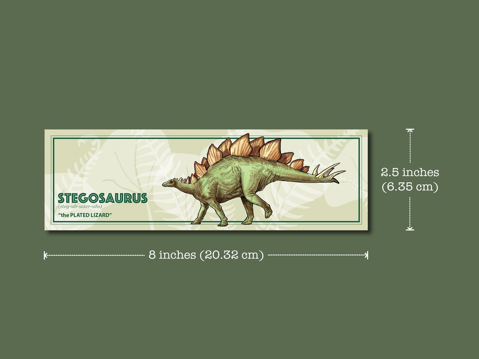 STEGOSAURUS Dinosaur Bookmark, Dinosaur Gifts, Gift for Bookworms, Gift ...