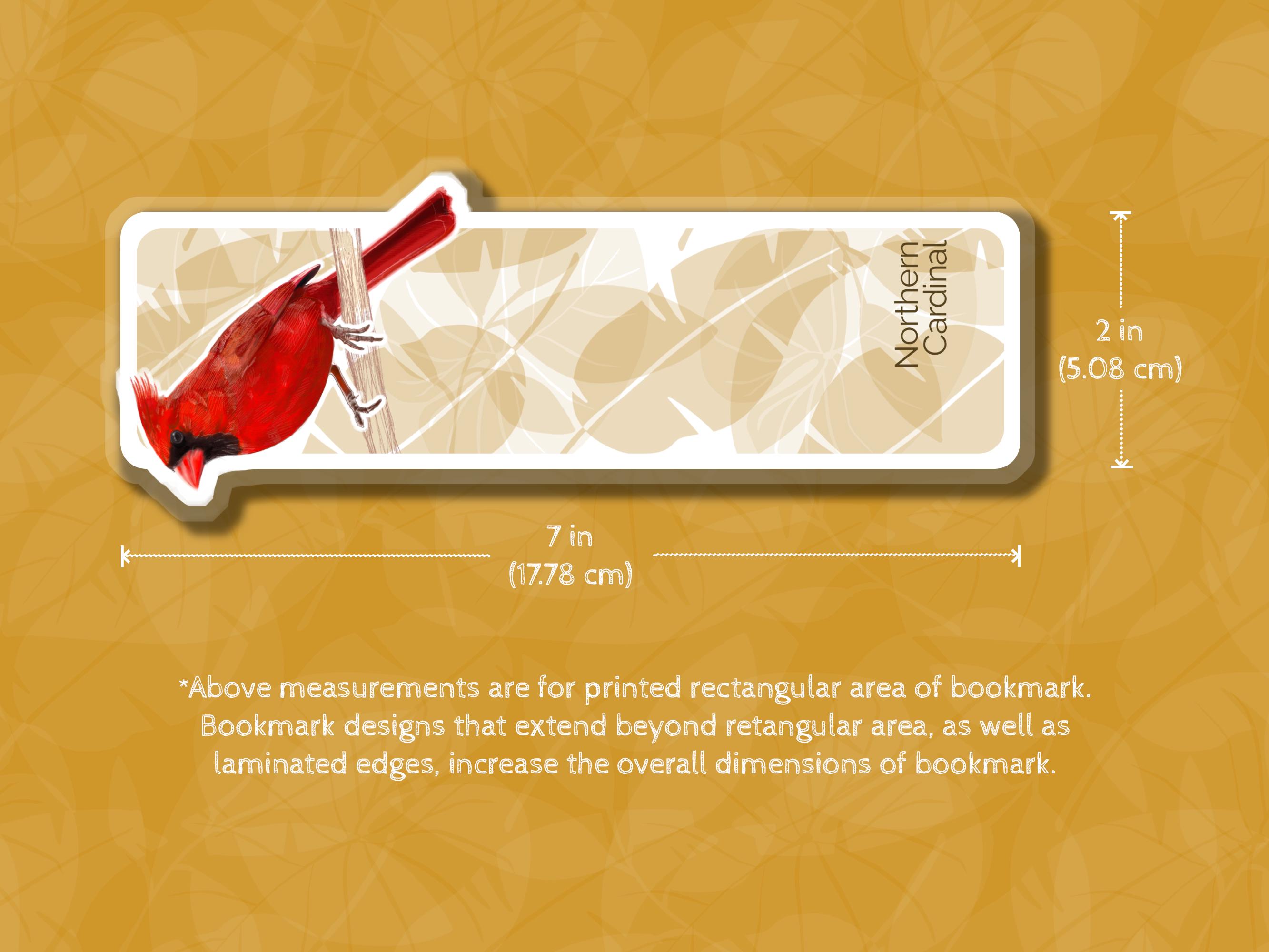 NORTHERN CARDINAL Bird BOOKMARK for Kids Bird Gift for Bookworms, Gift ...