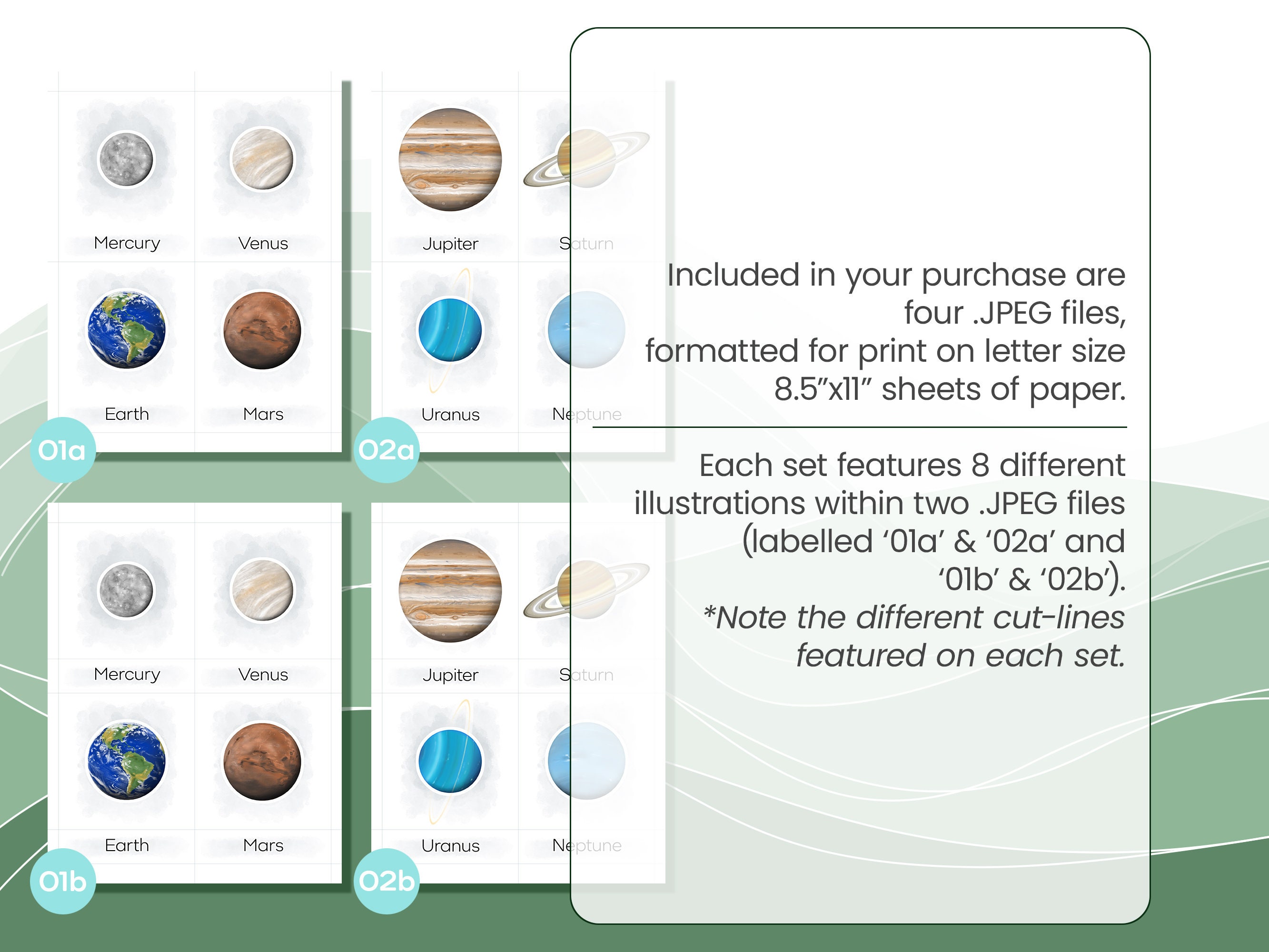 Montessori Nomenclature Cards ILLUSTRATED PLANETS, Montessori Materials ...