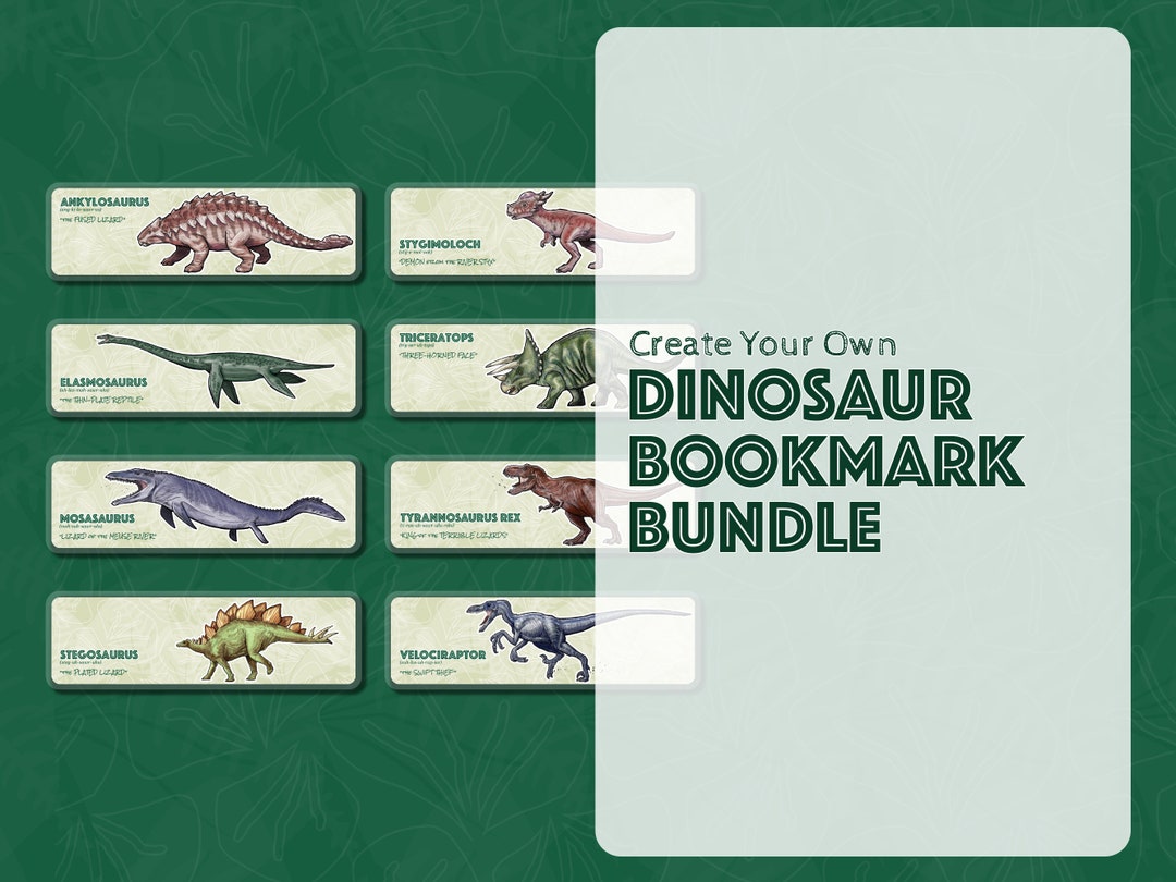 DINOSAUR BOOKMARK BUNDLE for Kids Dinosaur Gift for Nerds Bookmark for ...