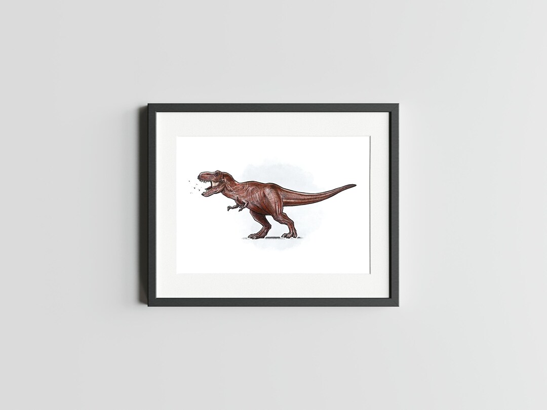 TYRANNOSAURUS REX 5x7 DINOSAUR Art Print Decor of Dinosaur Artwork for ...
