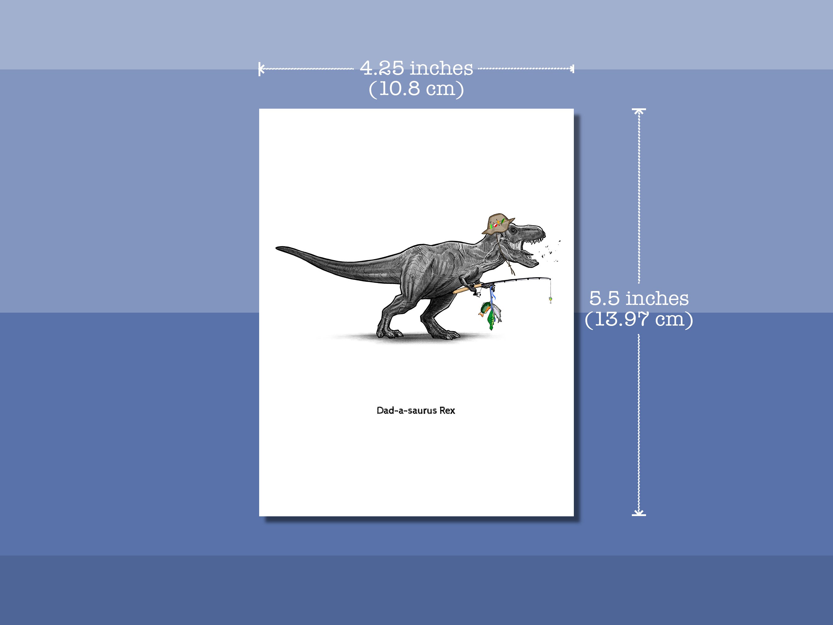 DAD-A-SAURUS REX Dinosaur Father's Day Card, Dinosaur Fishing Card ...