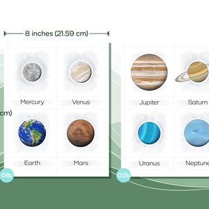 Montessori Nomenclature Cards ILLUSTRATED PLANETS, Montessori Materials ...