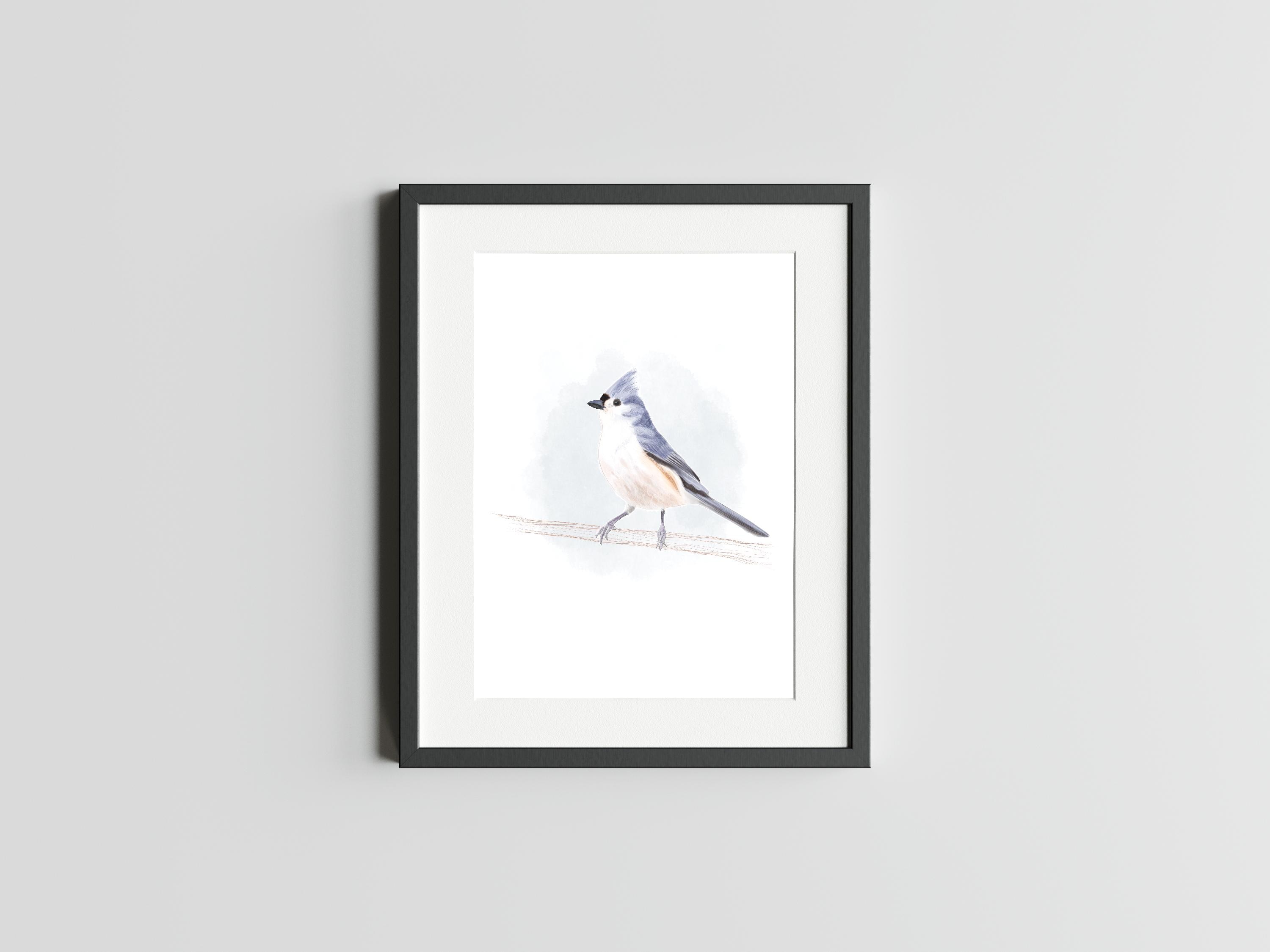 TUFTED TITMOUSE 5x7 Art Print of Titmouse Bird Art Home Decor Wall Art ...