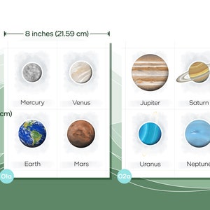Montessori Nomenclature Cards ILLUSTRATED PLANETS, Montessori Materials ...