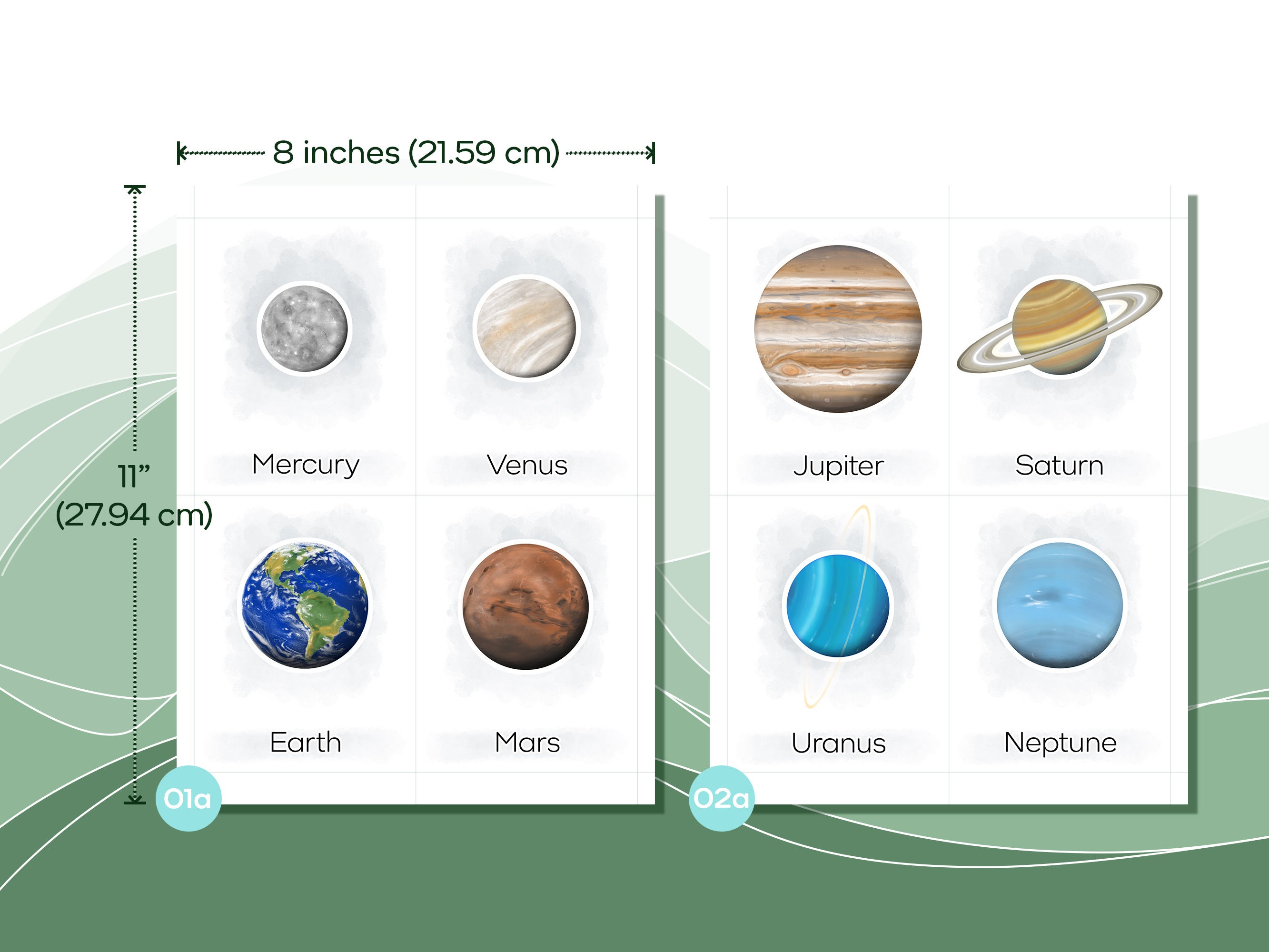 Montessori Nomenclature Cards ILLUSTRATED PLANETS, Montessori Materials ...