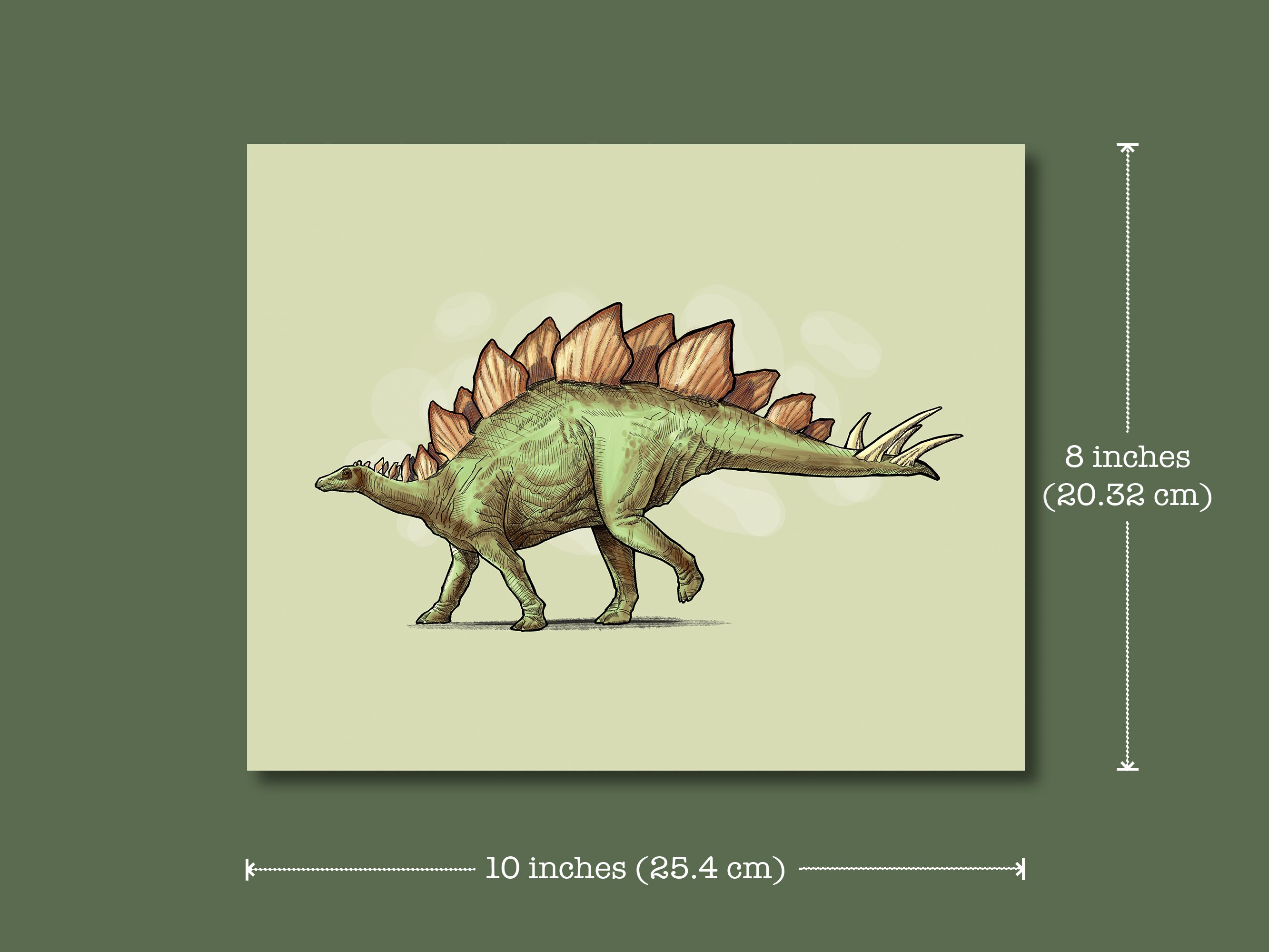 STEGOSAURUS ART PRINT, Dinosaur Art Print, Classroom Decor, Stegosaurus ...