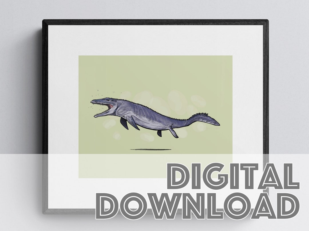 MOSASAURUS Dinosaur Print, Printable Art Print, Digital Art Print ...
