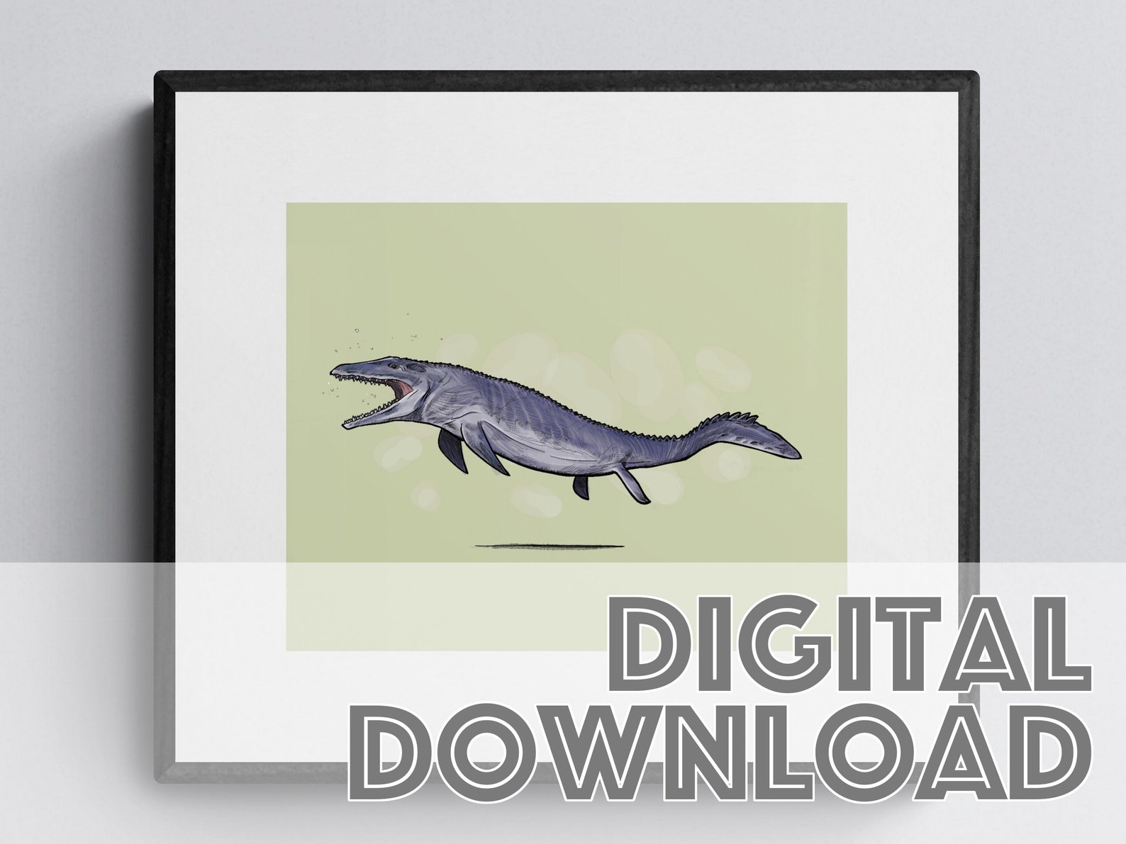 MOSASAURUS Dinosaur Print, Printable Art Print, Digital Art Print ...