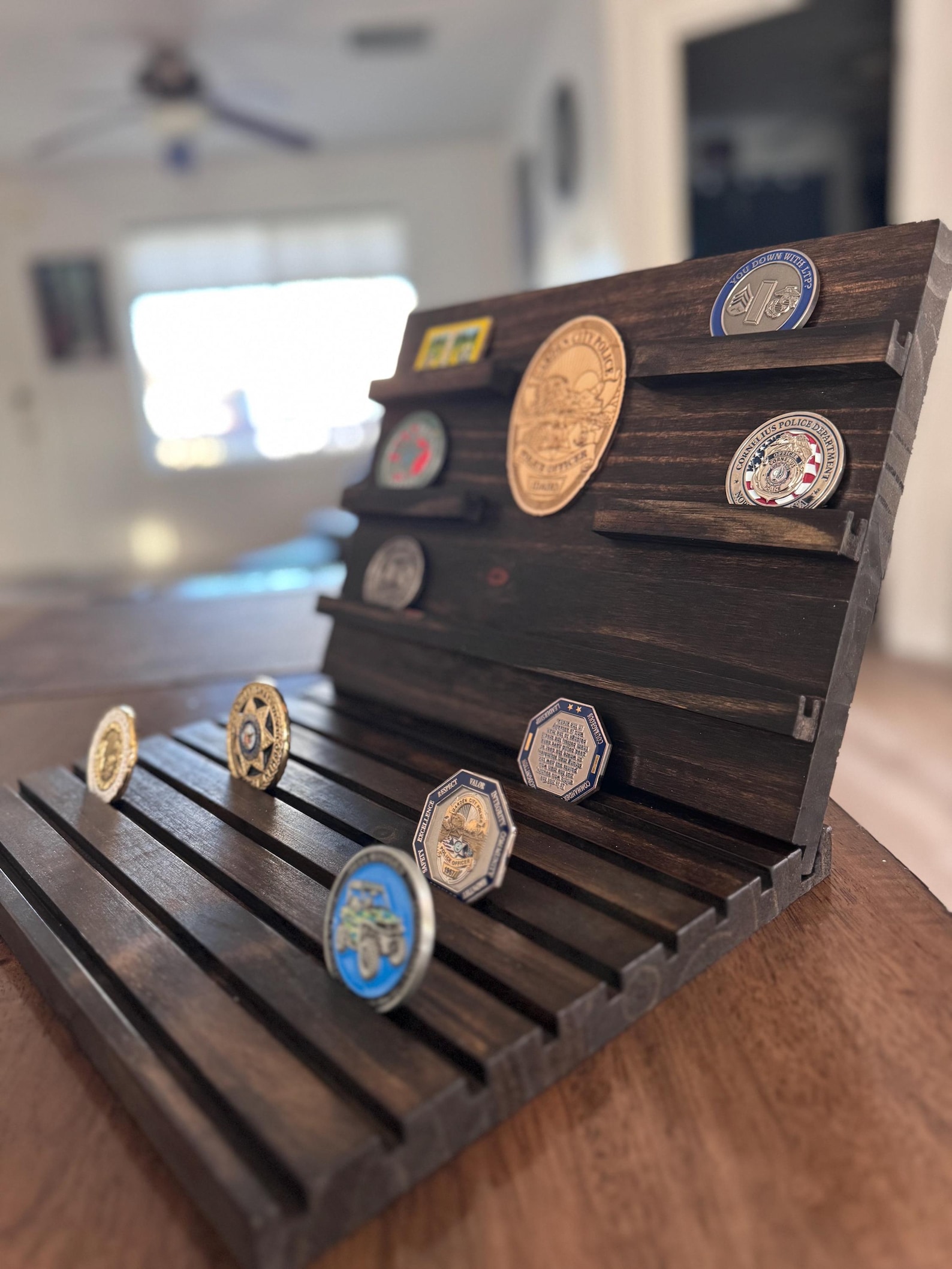 Desktop Custom Challenge Coin Display: Police, Firefighter, Military ...