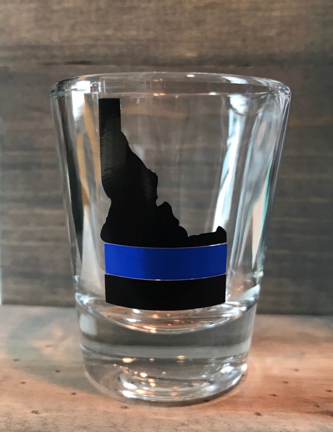 Blue Line State Shot Glass Police Officer Gift Law - Etsy