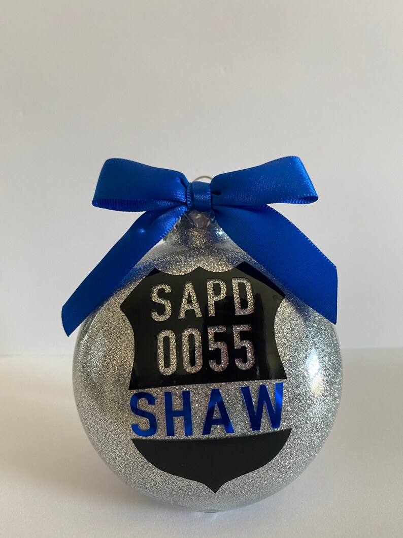 Custom Police Officer Christmas Ornament: Law Enforcement Gift, Thin ...