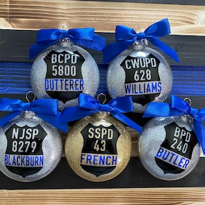 Custom Police Officer Christmas Ornament: Law Enforcement Gift, Thin ...