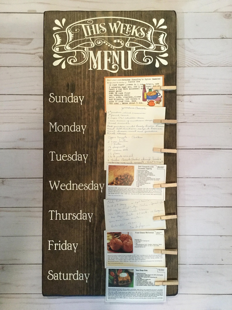 Weekly Menu Board | Etsy