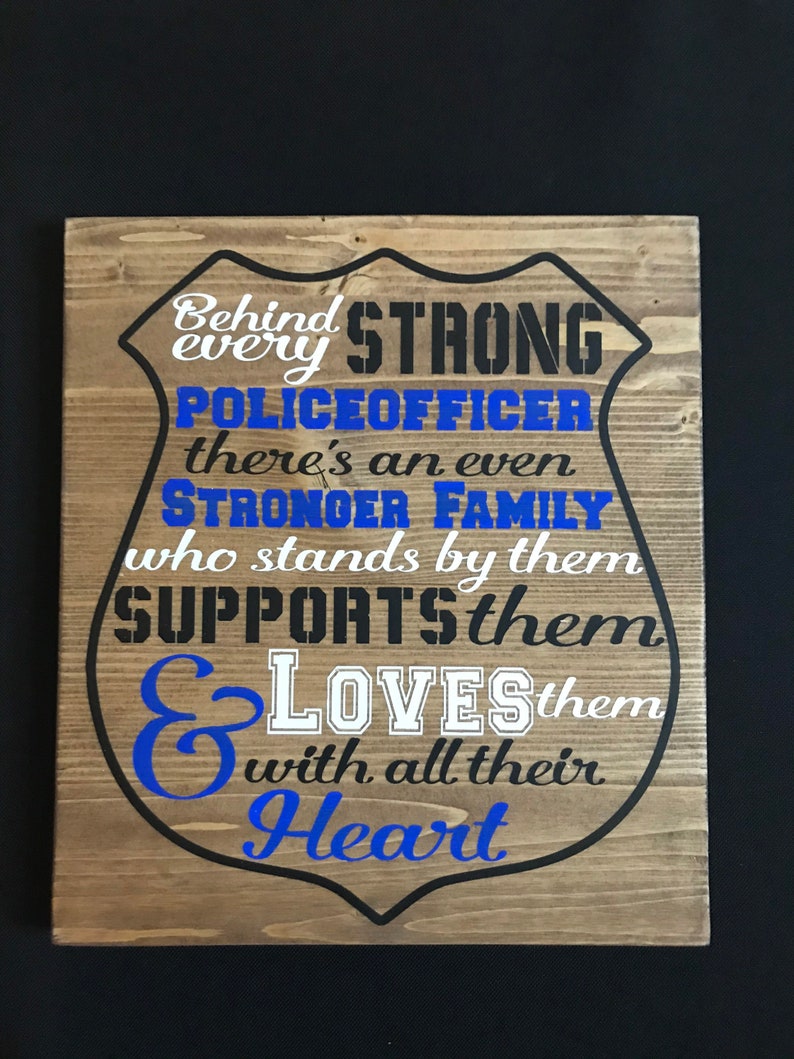 Blue Line Rustic Sign Police Family Sign Police Home Decor - Etsy