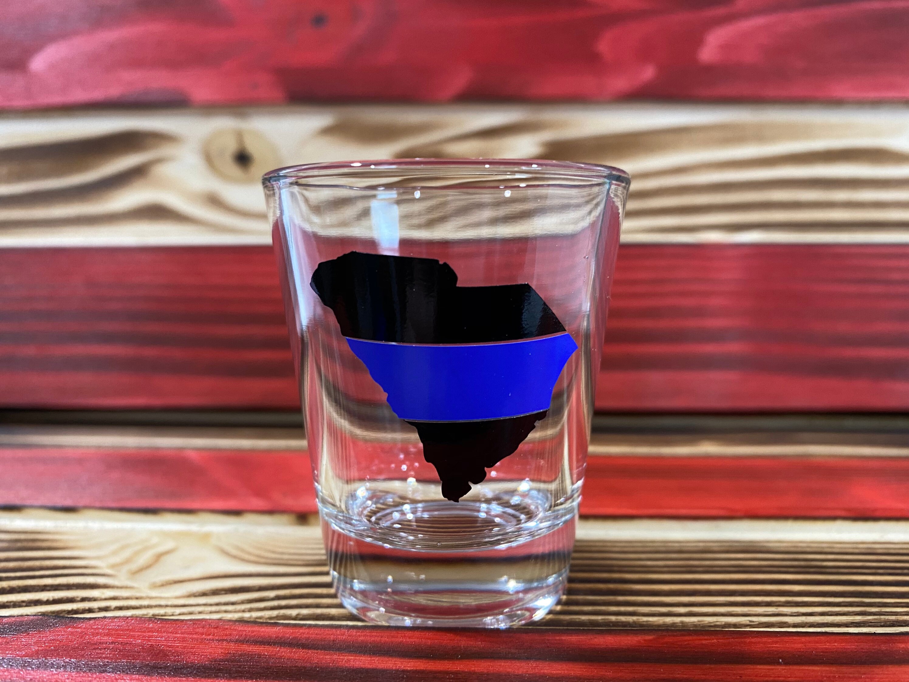 Blue Line State Shot Glass Police Officer Gift Law - Etsy