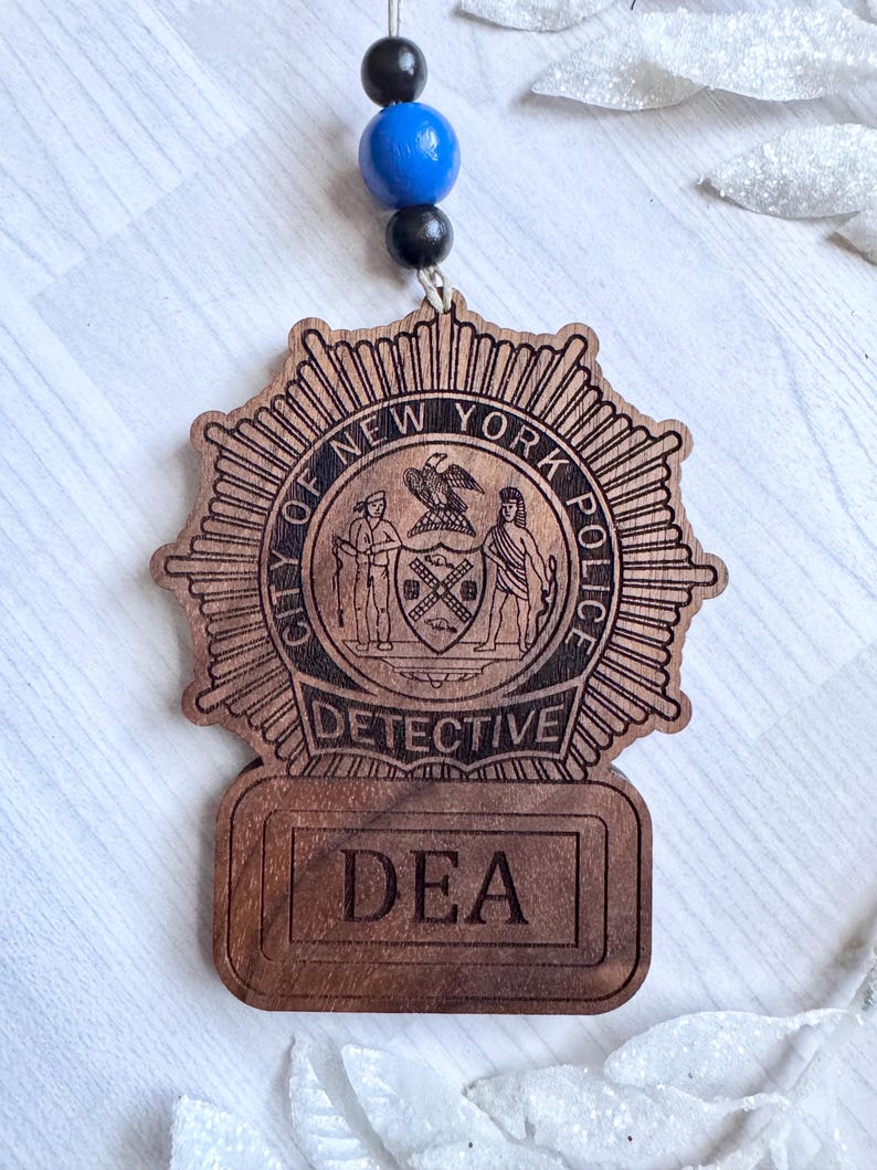 Custom Engraved NYPD Walnut Wood Christmas Ornament, New York Police ...