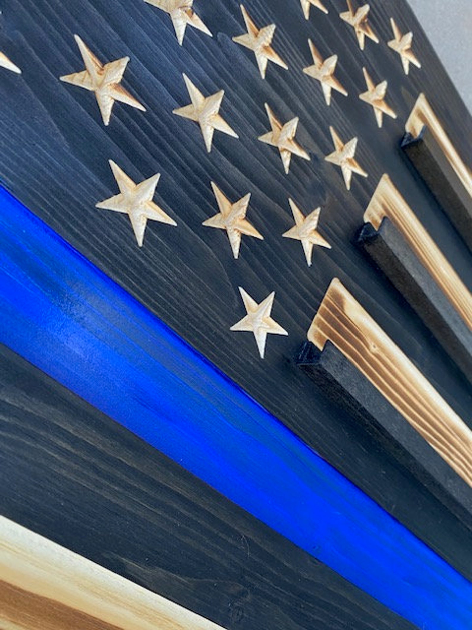 Blue Line Challenge Coin Display Flag Retirement Gift for - Etsy