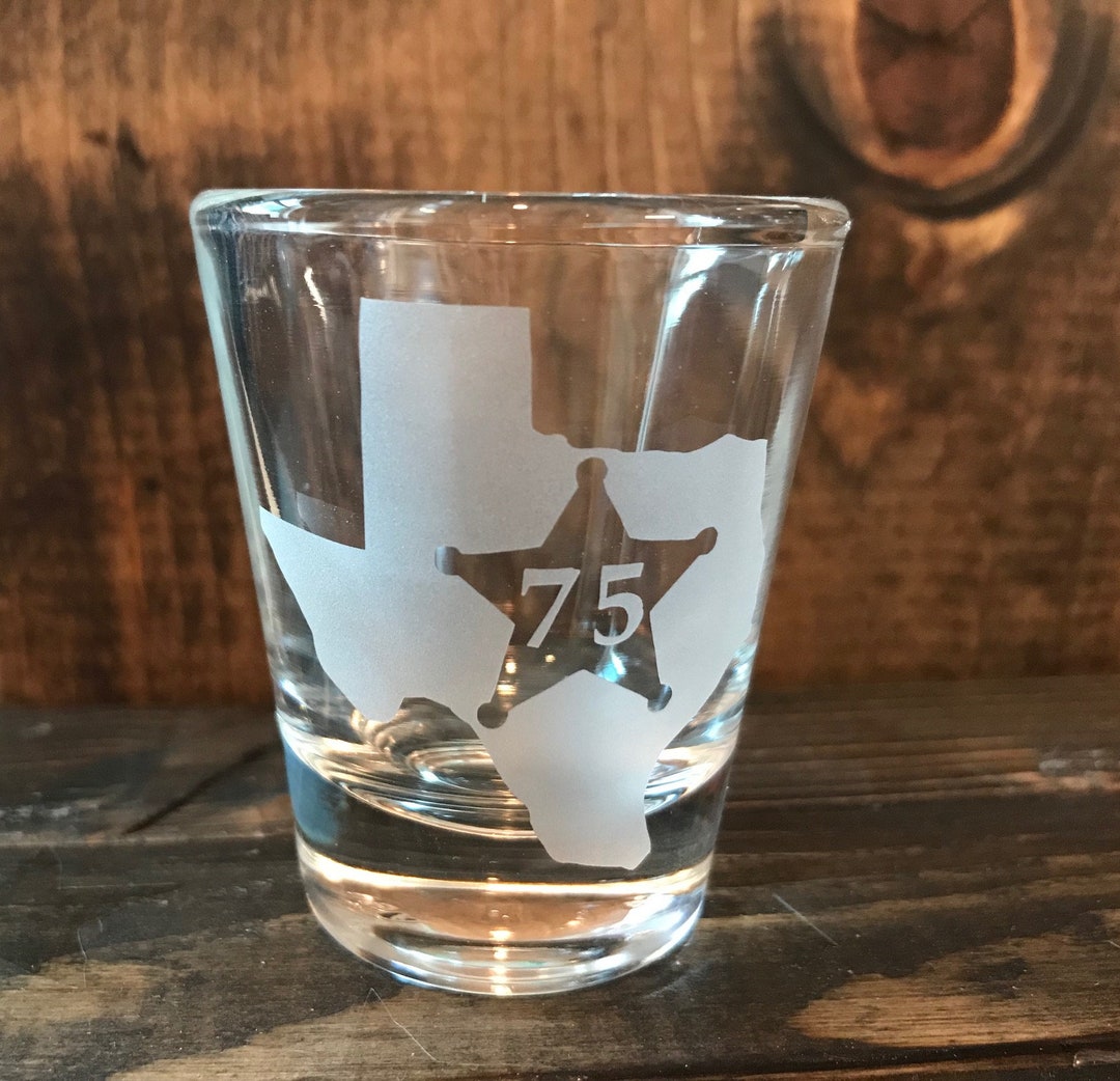 Custom Etched Police Shot Glass: State & Badge Number Gift - Etsy