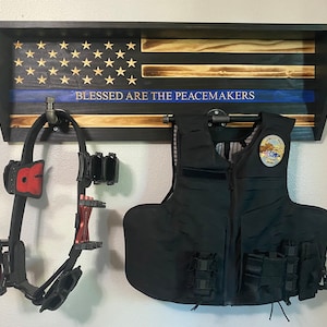 Thin Blue Line Flag Police Gear Rack: Officer Gift, Warrior Rack - Etsy