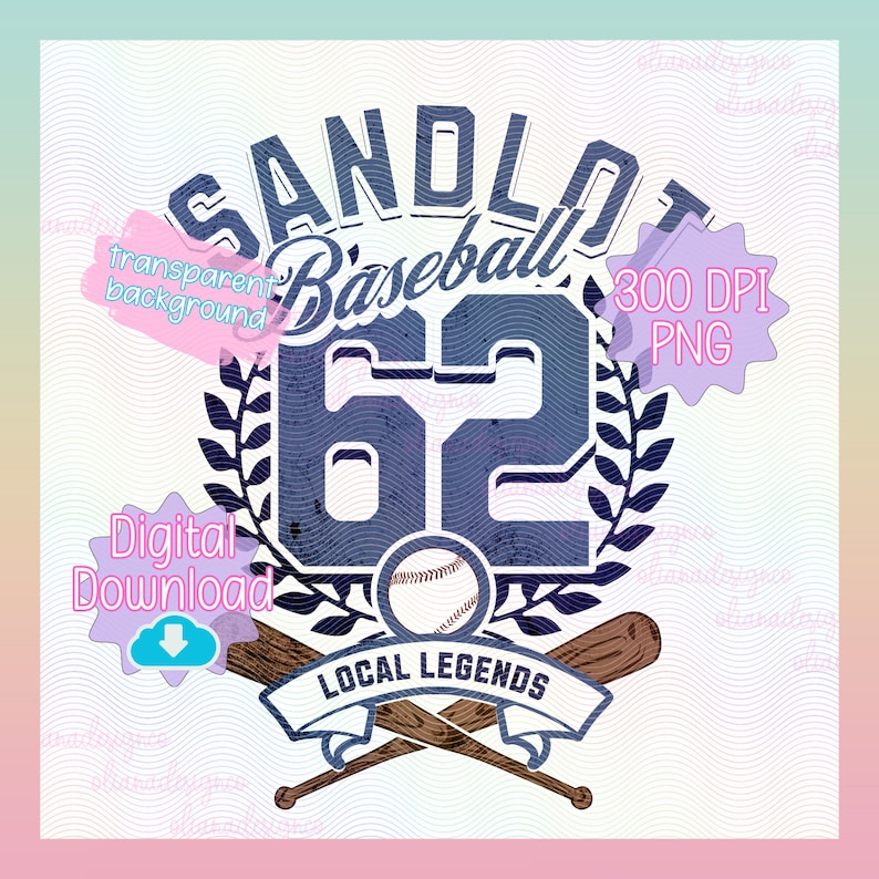 Sandlot Local Legends ORIGINAL PNG Transparent Sublimation Dtf DIGITAL ...